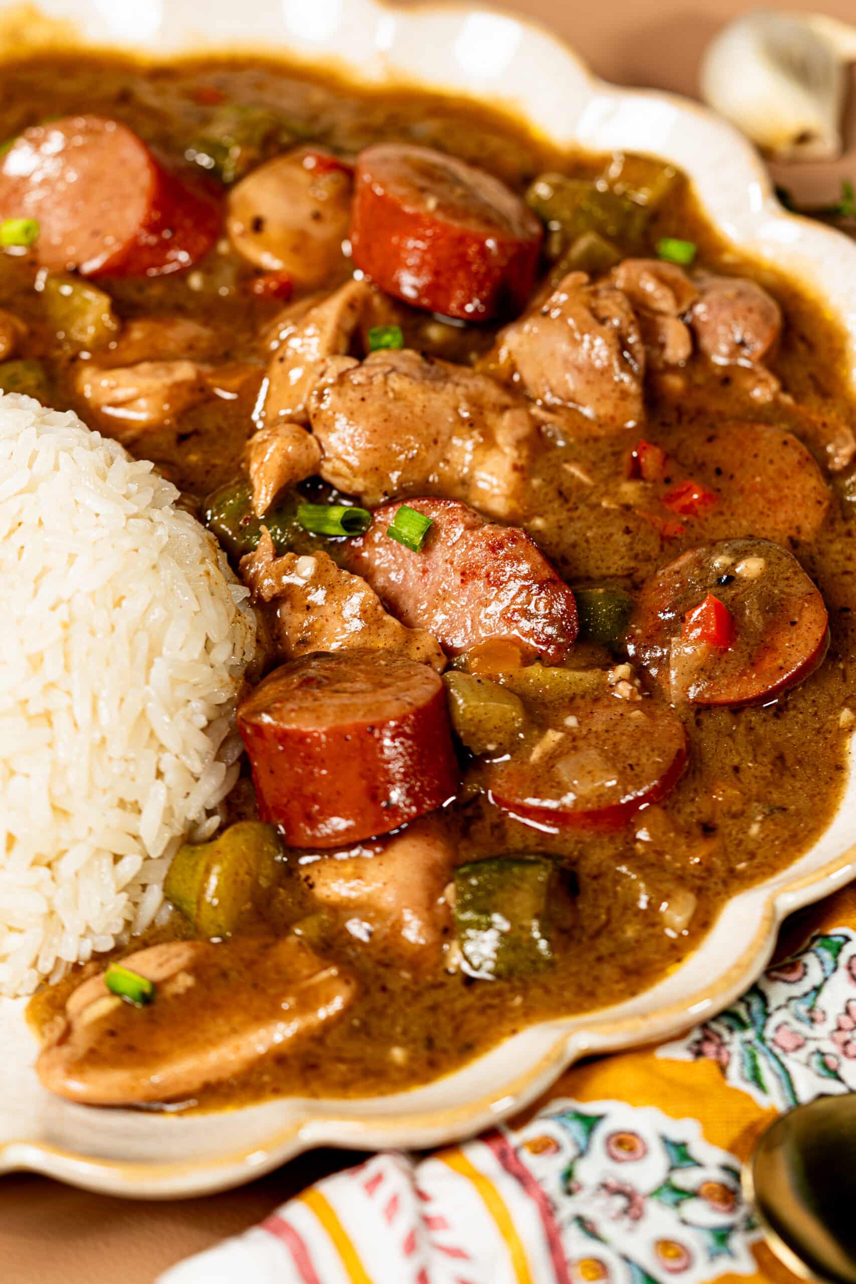 New Orleans Cajun Chicken Andouille Sausage Gumbo - Let's Eat Cuisine